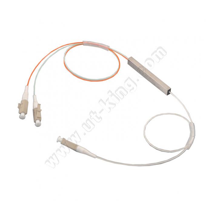 Compact FTTH OM3 1x2 Fiber Steel Tube PLC Splitter